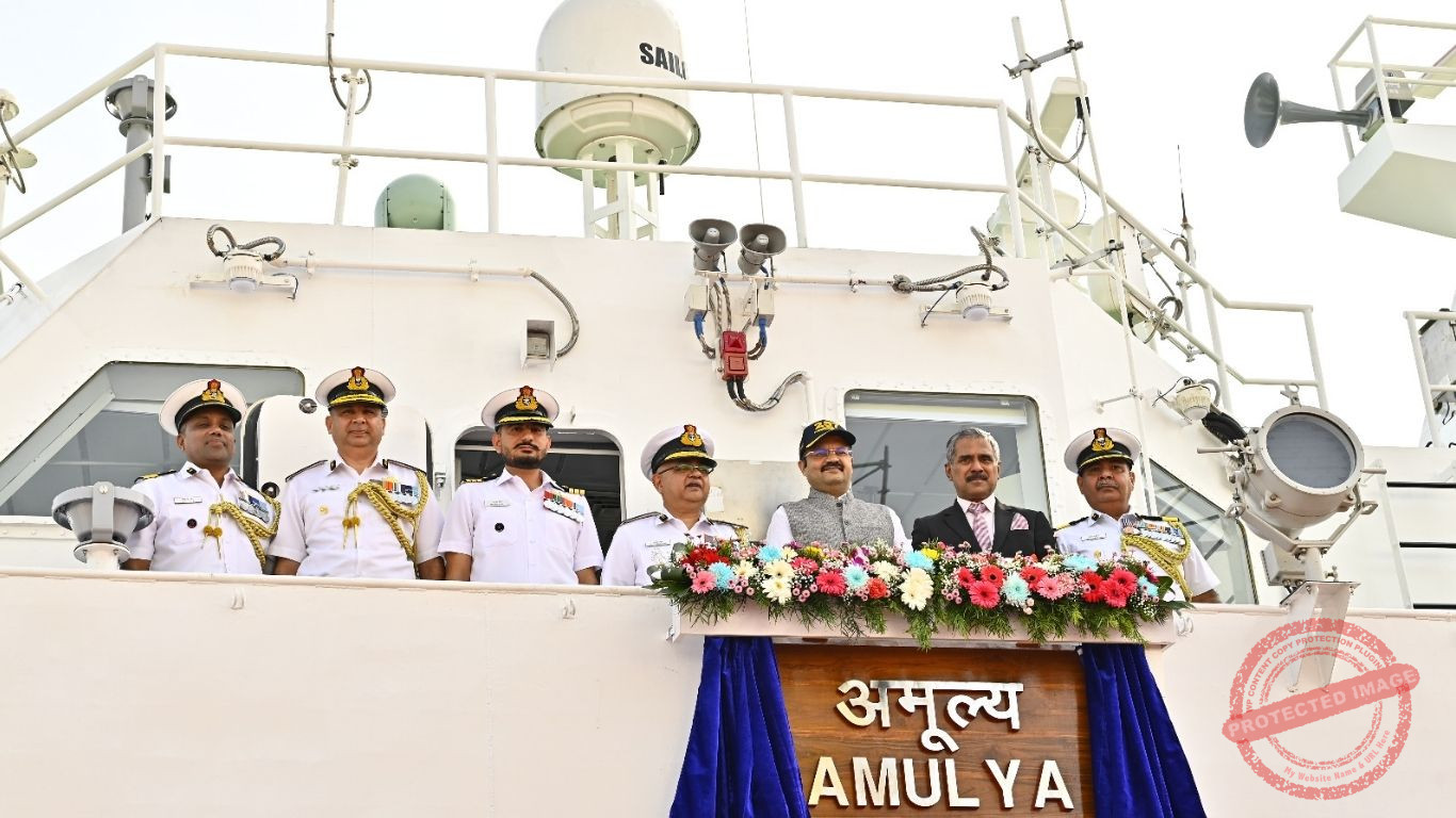 ICG commissions indigenously built fast patrol vessel Amulya in Goa ...